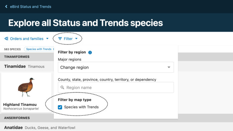 Trends maps - eBird