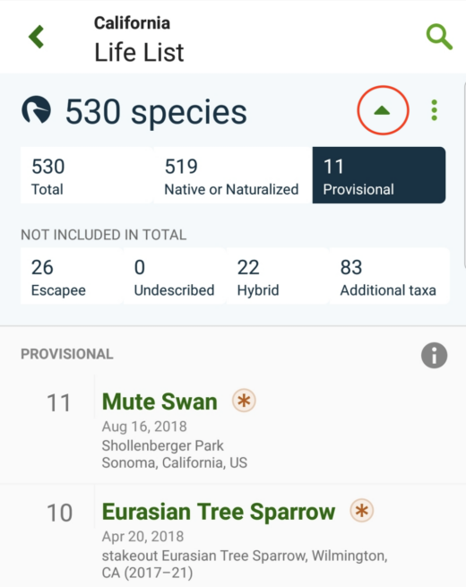 Exotic Species Updates to Life Lists, Targets, Top 100, and More - eBird