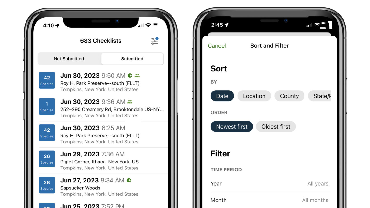 View and Edit More Checklists in eBird Mobile - eBird Australia