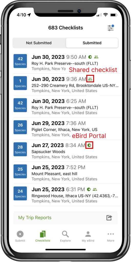 Mira y edita tus listas desde la app de eBird - eBird Spain
